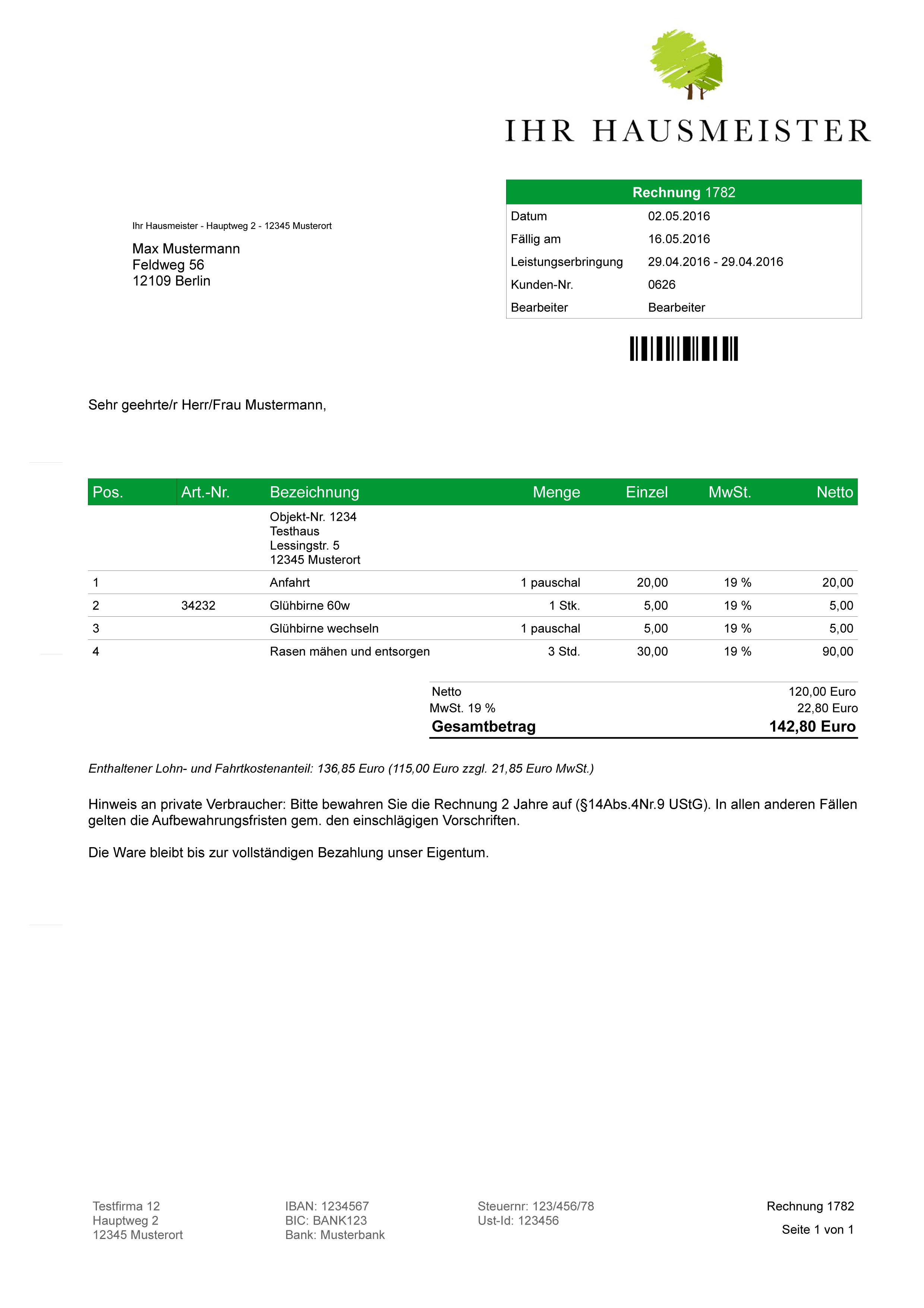 Hausmeister Faktura Software Rechnungsprogramm,Angebot,Rechnung ...